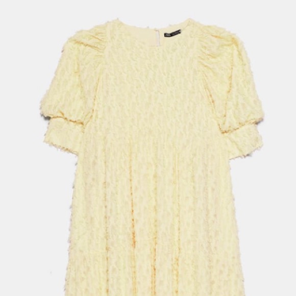 Zara | Dresses | Zara Yellow Voluminous Textured Weave Dress | Poshmark